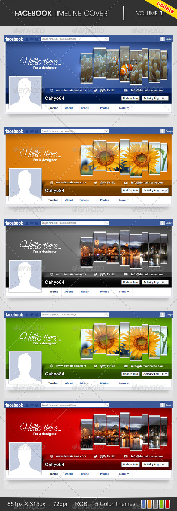 Facebook Timeline, Web Elements | GraphicRiver
