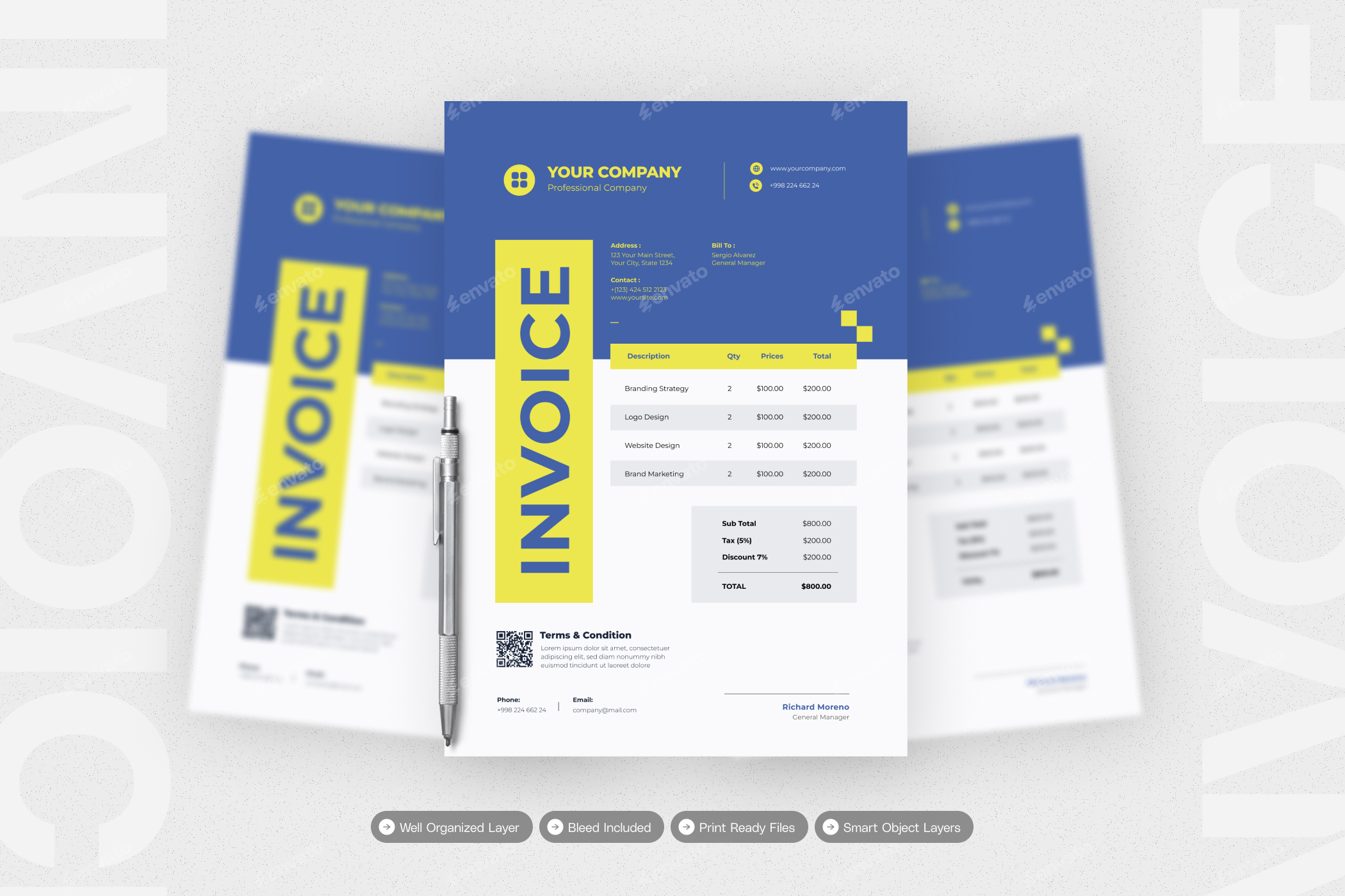 Modern Blue - Invoice, Print Templates | GraphicRiver