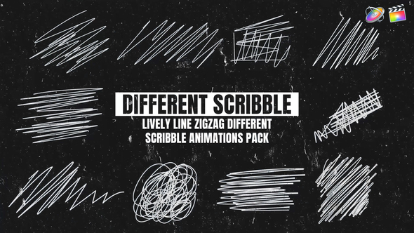 Lively Line Zigzag Different Scribble Animations Pack For Final Cut X and Apple Motion, Apple ...