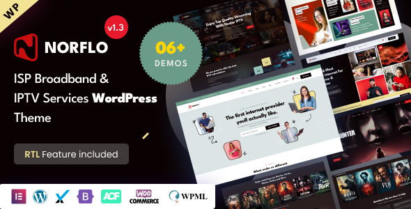 Norflo - ISP & IPTV Services Elementor WordPress Theme by HiboTheme