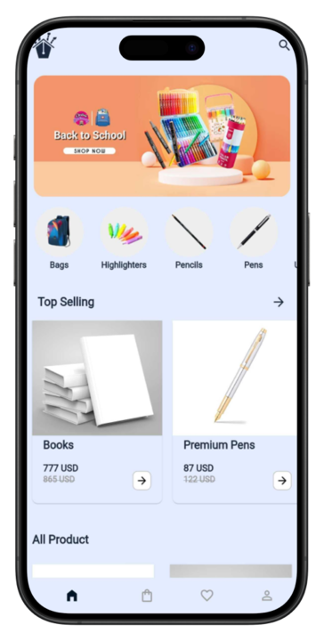 Stationary -Woocommerce Stationary Estore Full Flutter Application Plugins by flutterwp