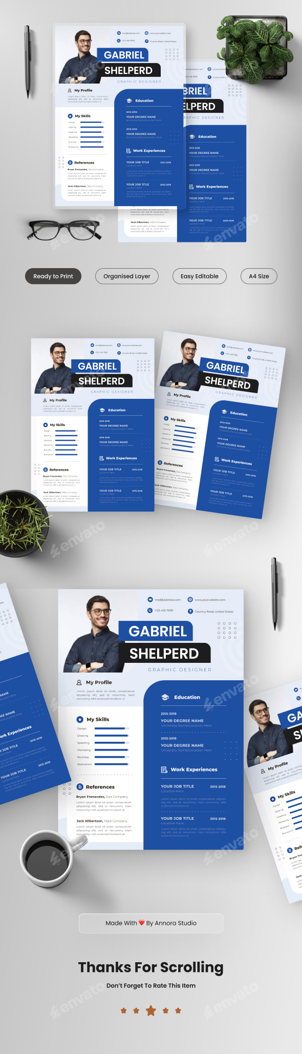 Creative Graphic Designer CV Resume, Print Templates | GraphicRiver