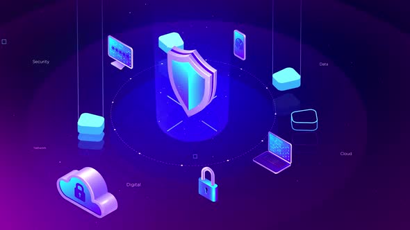 Cyber Security Infographic With Text, Motion Graphics | VideoHive