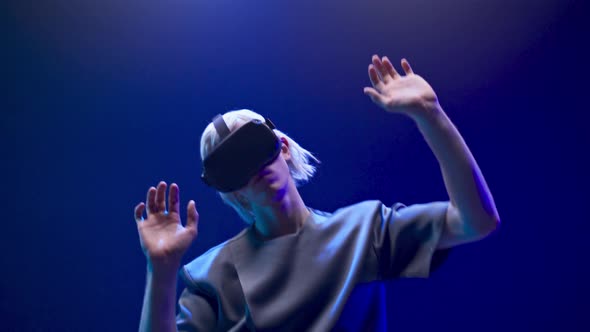 Closeup Esport Gamer Dancing Metaverse, Stock Footage | VideoHive