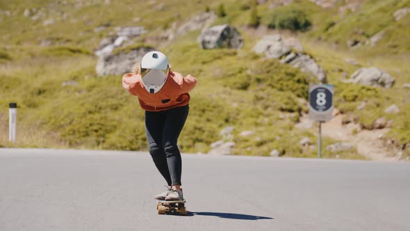 Cinematic downhill longboard session, Stock Footage | VideoHive