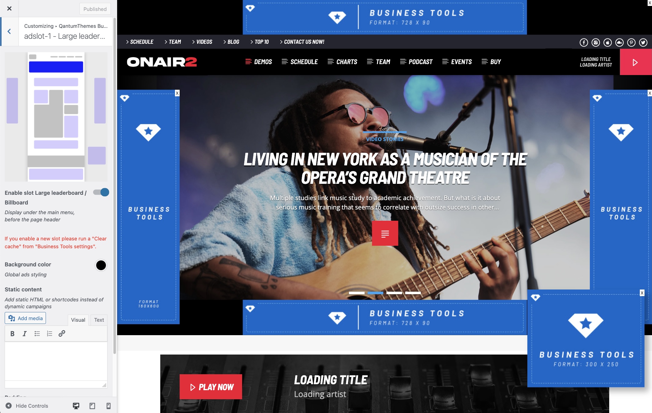 Business Tools Ad Manager for OnAir2 WordPress Theme – Monetize Your Radio Station with Ease by ...