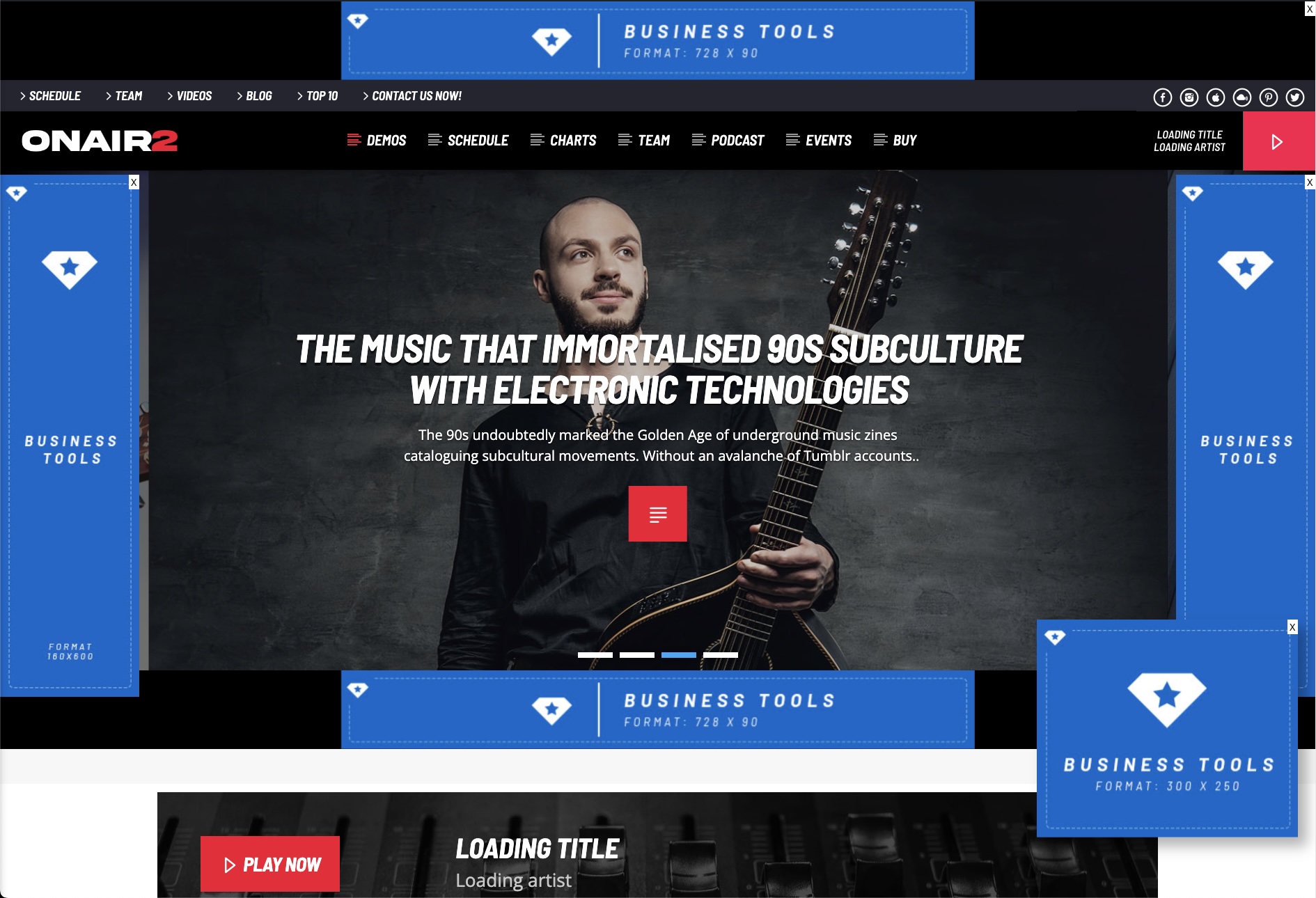 Business Tools Ad Manager for OnAir2 WordPress Theme – Monetize Your Radio Station with Ease by ...