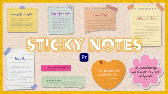 Sticky Paper Notes, Premiere Pro Templates | VideoHive