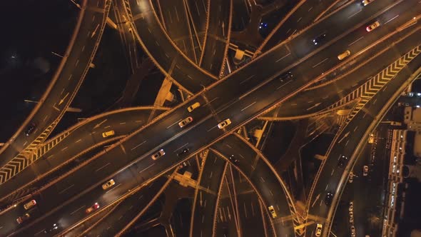Complex Road Junction at Night, Stock Footage | VideoHive