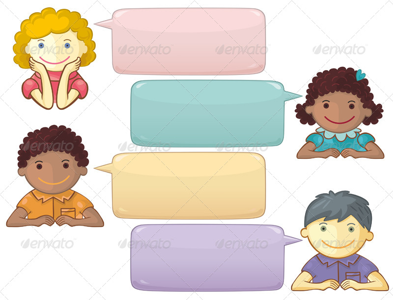 Chat Template with Cute Personages by Oliycka | GraphicRiver