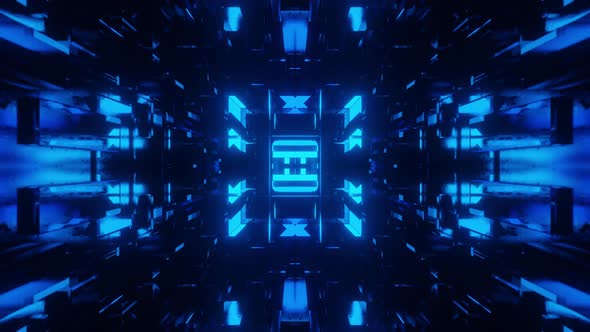 Symmetrical 3d Object or Structure Rotates and Moves Inside Glass ...