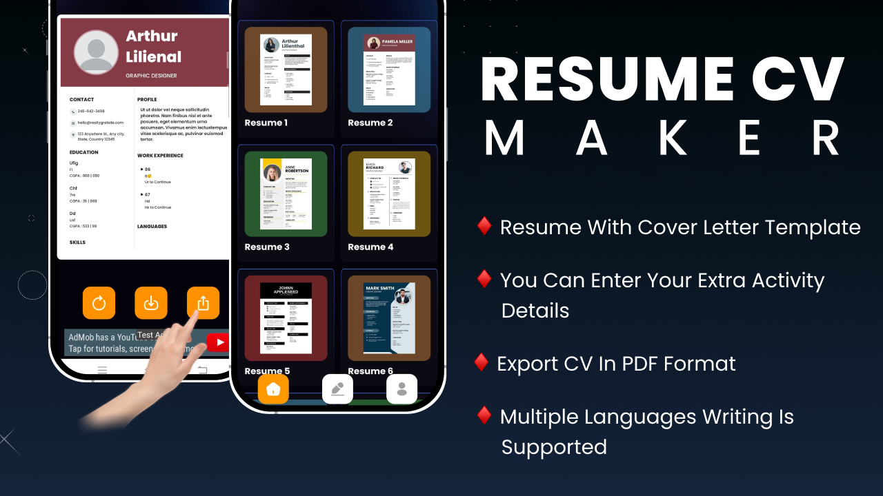 Resume CV Maker - Resume Builder - Professional CV Template Maker - CV ...