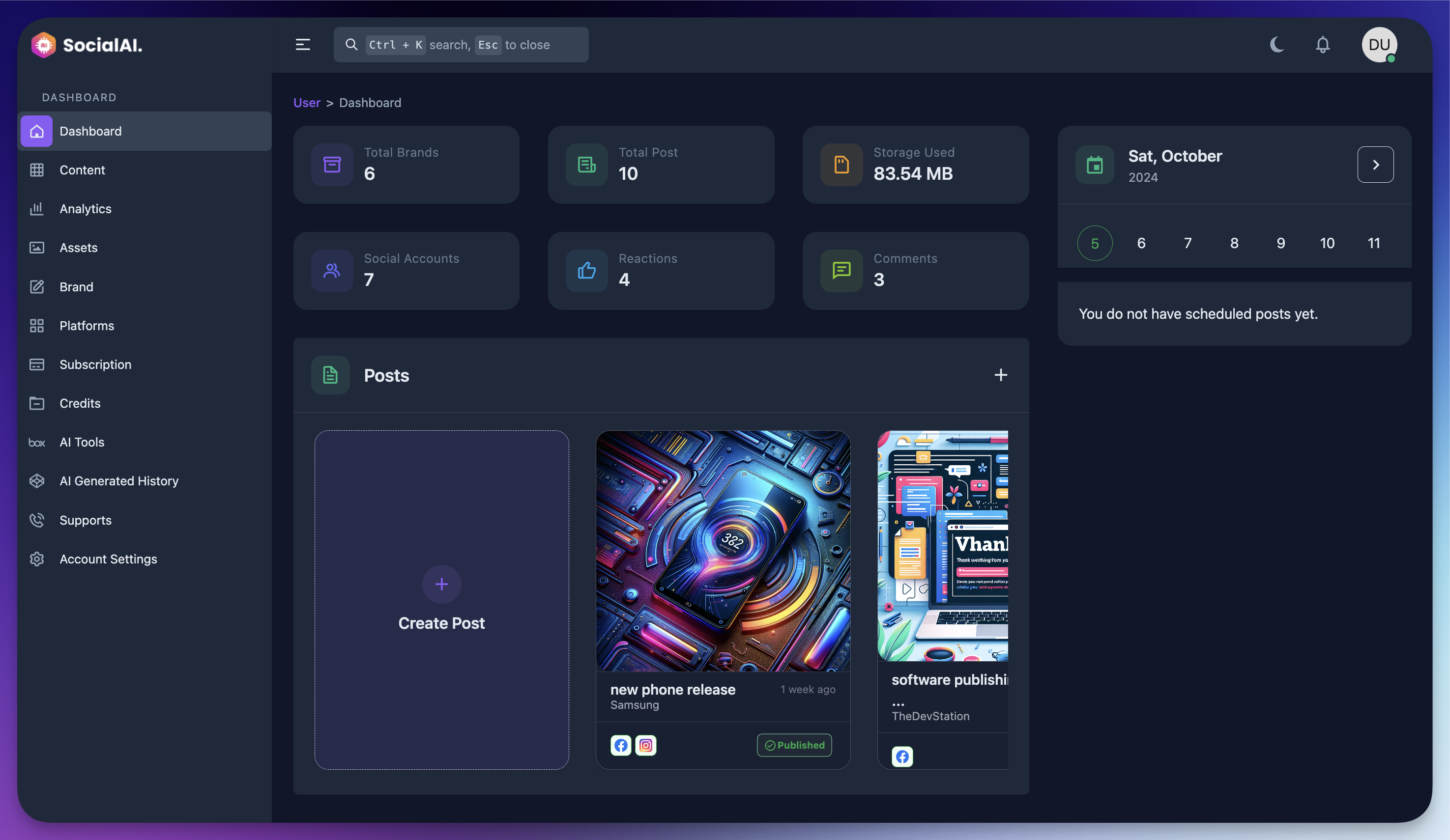 SocialAI - Artificial Intelligence AI Based Social Media Automation & Marketing Tool (SAAS) by ...