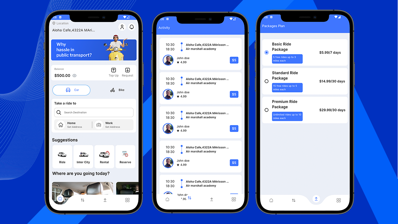 ShapeTrip - Ride Sharing Flutter Ui Kit by OvoSolutions | CodeCanyon