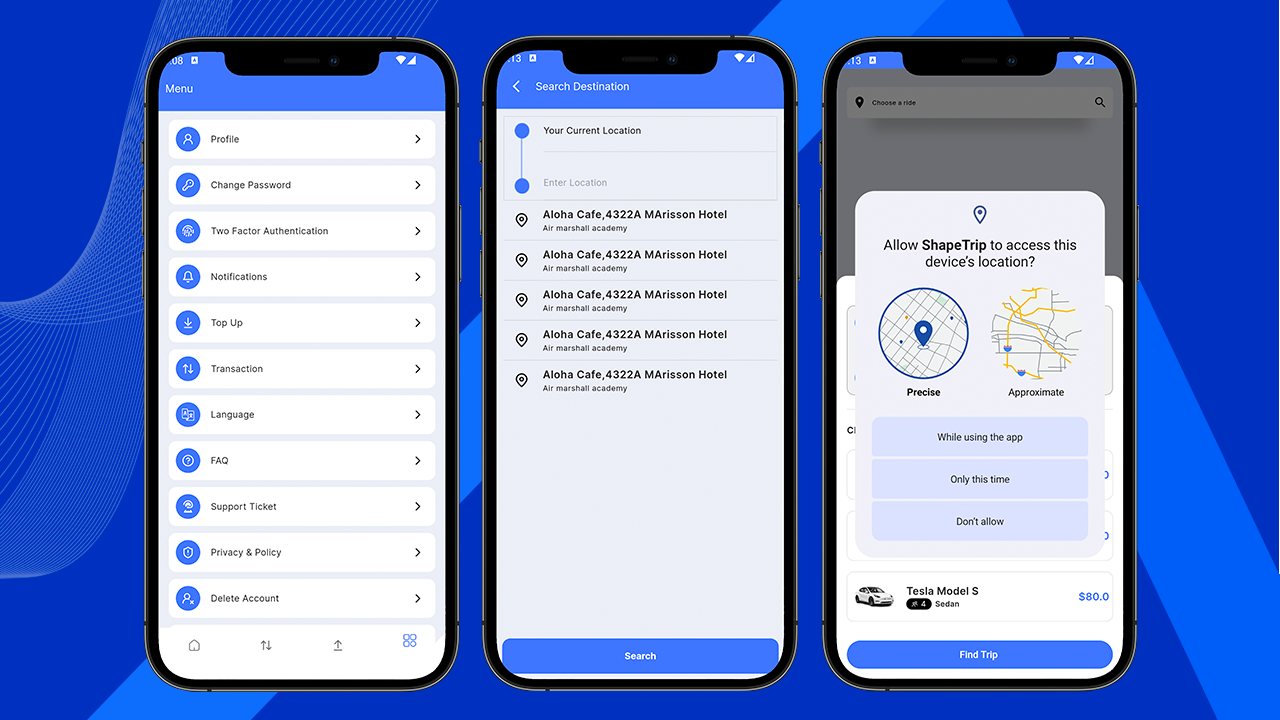 ShapeTrip - Ride Sharing Flutter Ui Kit by OvoSolutions | CodeCanyon