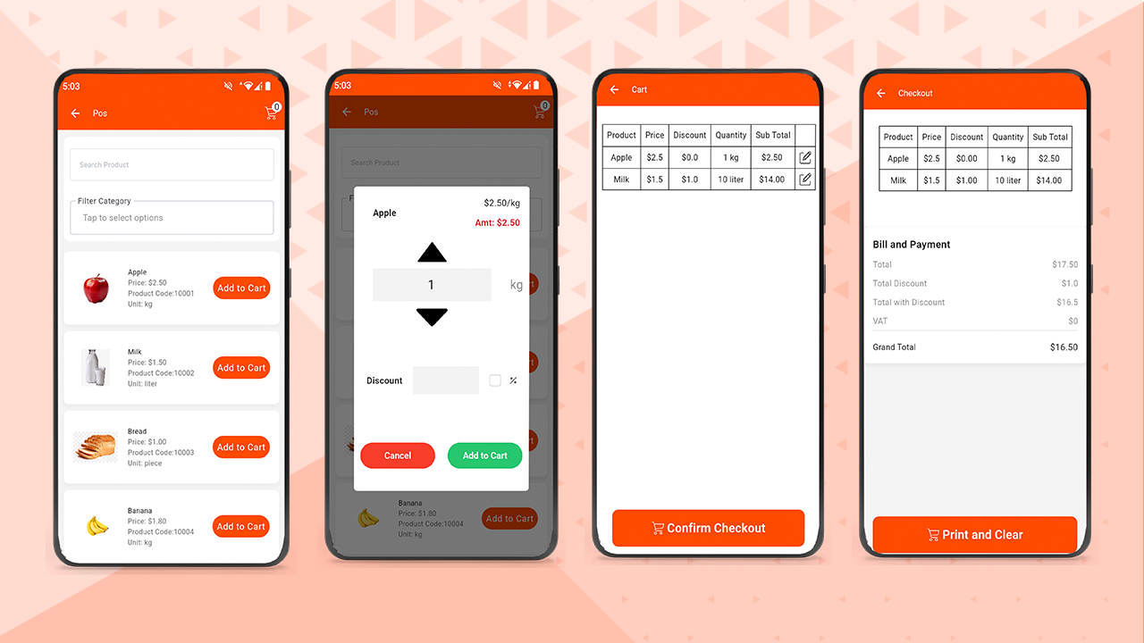 ShapePos - Flutter Based Point of Sales Management App by OvoSolutions