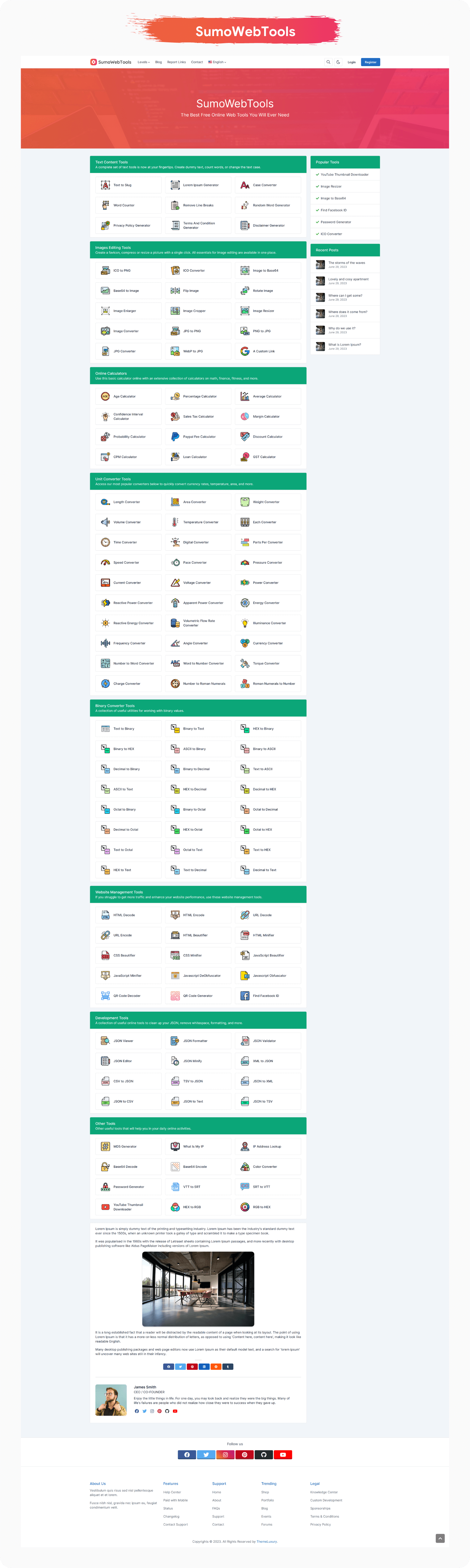 SumoWebTools - Online Web Tools Script by ThemeLuxury | CodeCanyon
