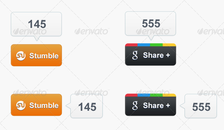 Social Sharing Buttons, Web Elements | GraphicRiver