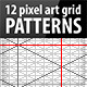 12 Pixel Art Grid Patterns, Add-ons | GraphicRiver