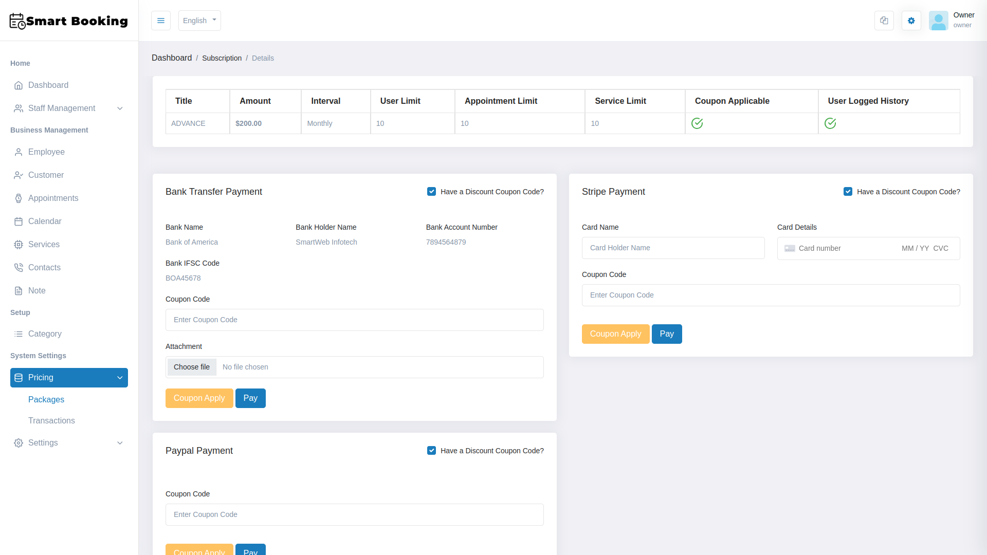 Smart Booking SaaS - Appointment Management System by smartwebinfotech