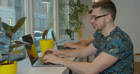 Two Man Coding Html and Programming on Screen Laptop, Development Web ...