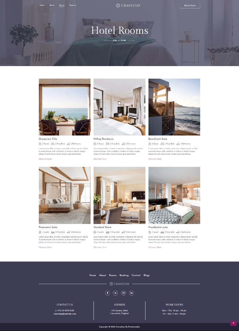 Cravestay – Luxury Hotel & Resort HTML5 Template by Evonicmedia ...