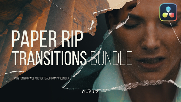 Paper Rip Transitions for DaVinci Resolve, DaVinci Resolve Templates