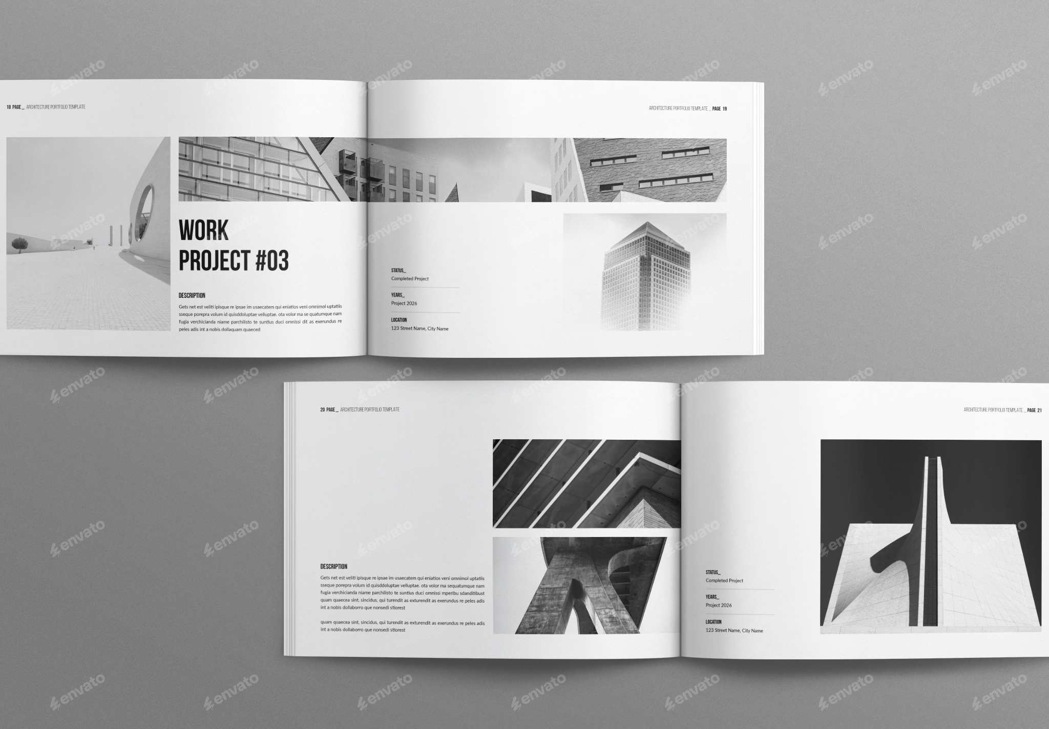 Architecture Portfolio Template, Print Templates | GraphicRiver