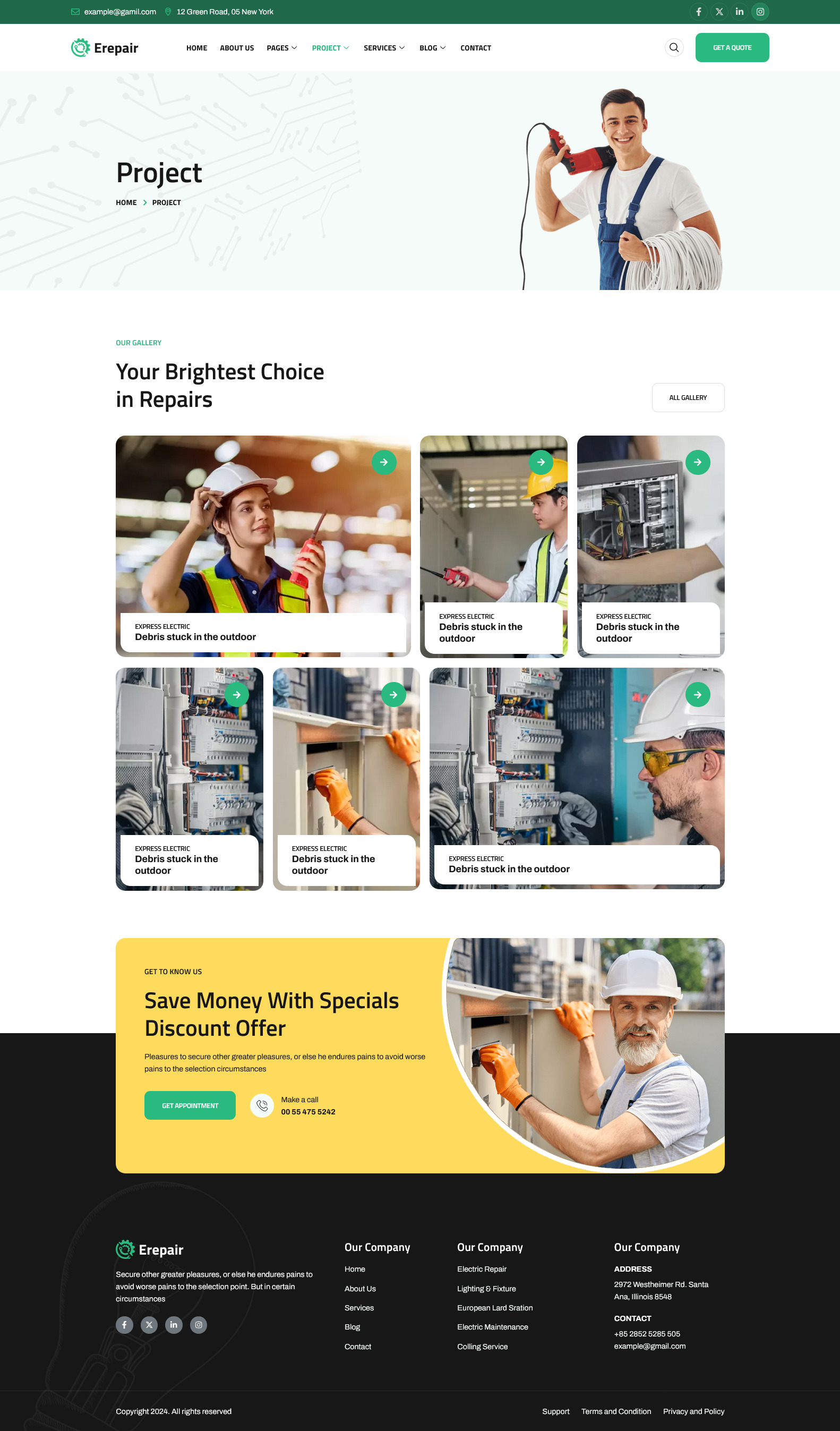 Erepair - Electrical Service Elementor Template Kit by weblayout | ThemeForest