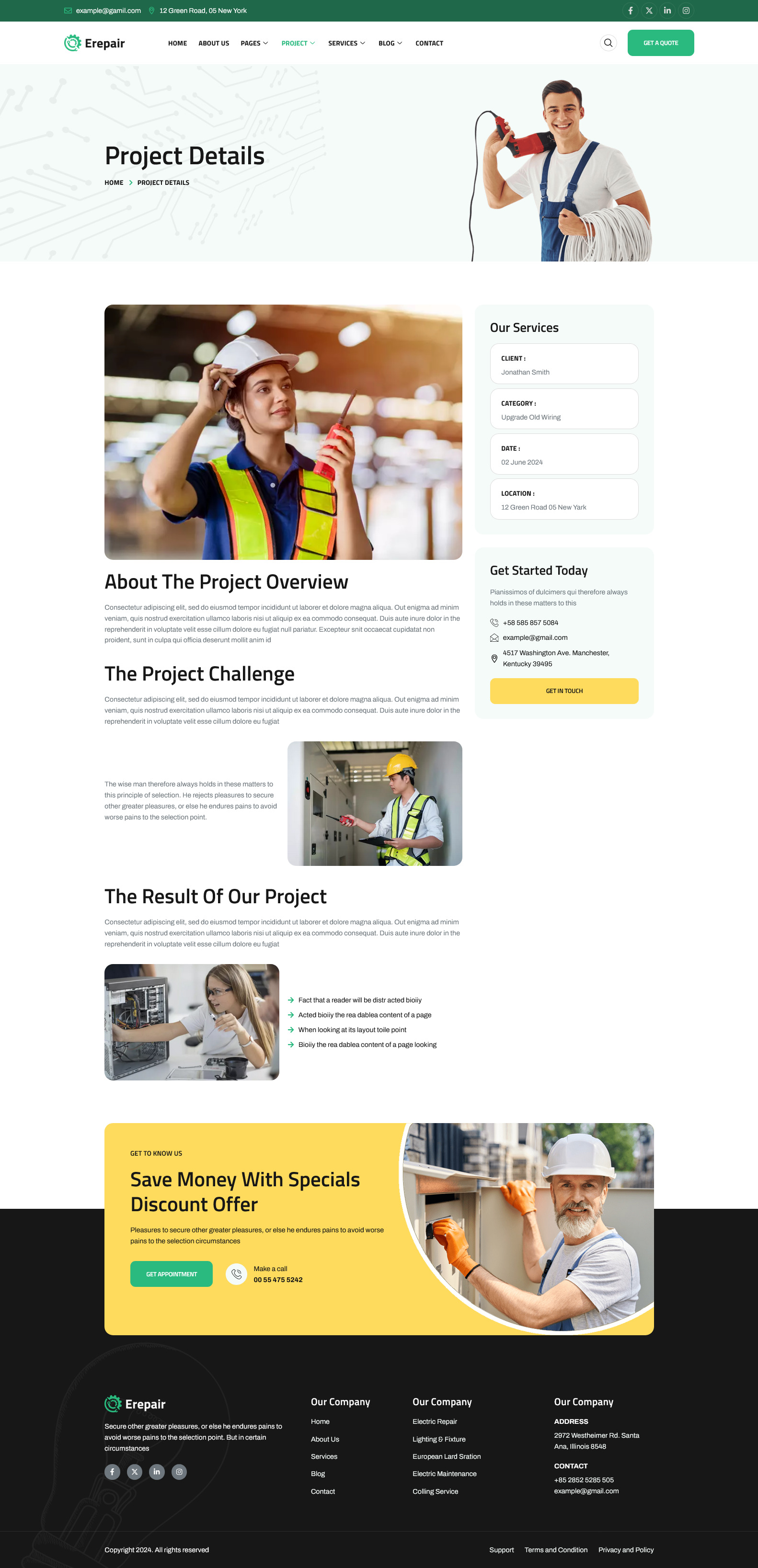 Erepair - Electrical Service Elementor Template Kit by weblayout | ThemeForest