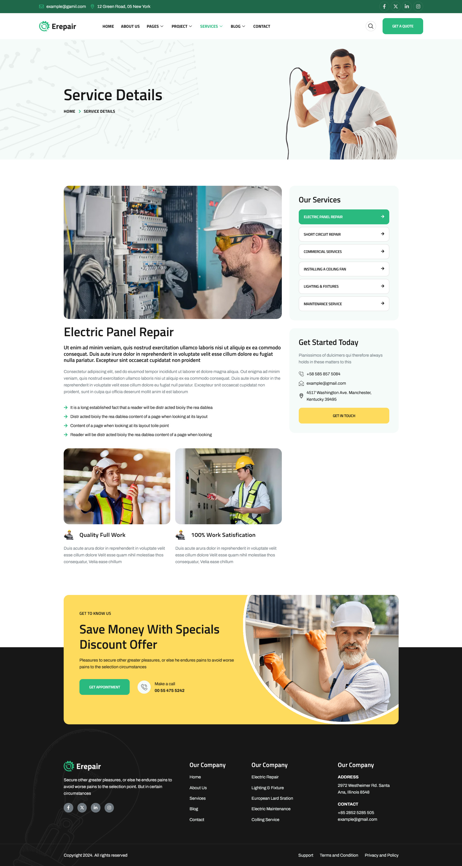 Erepair - Electrical Service Elementor Template Kit by weblayout | ThemeForest
