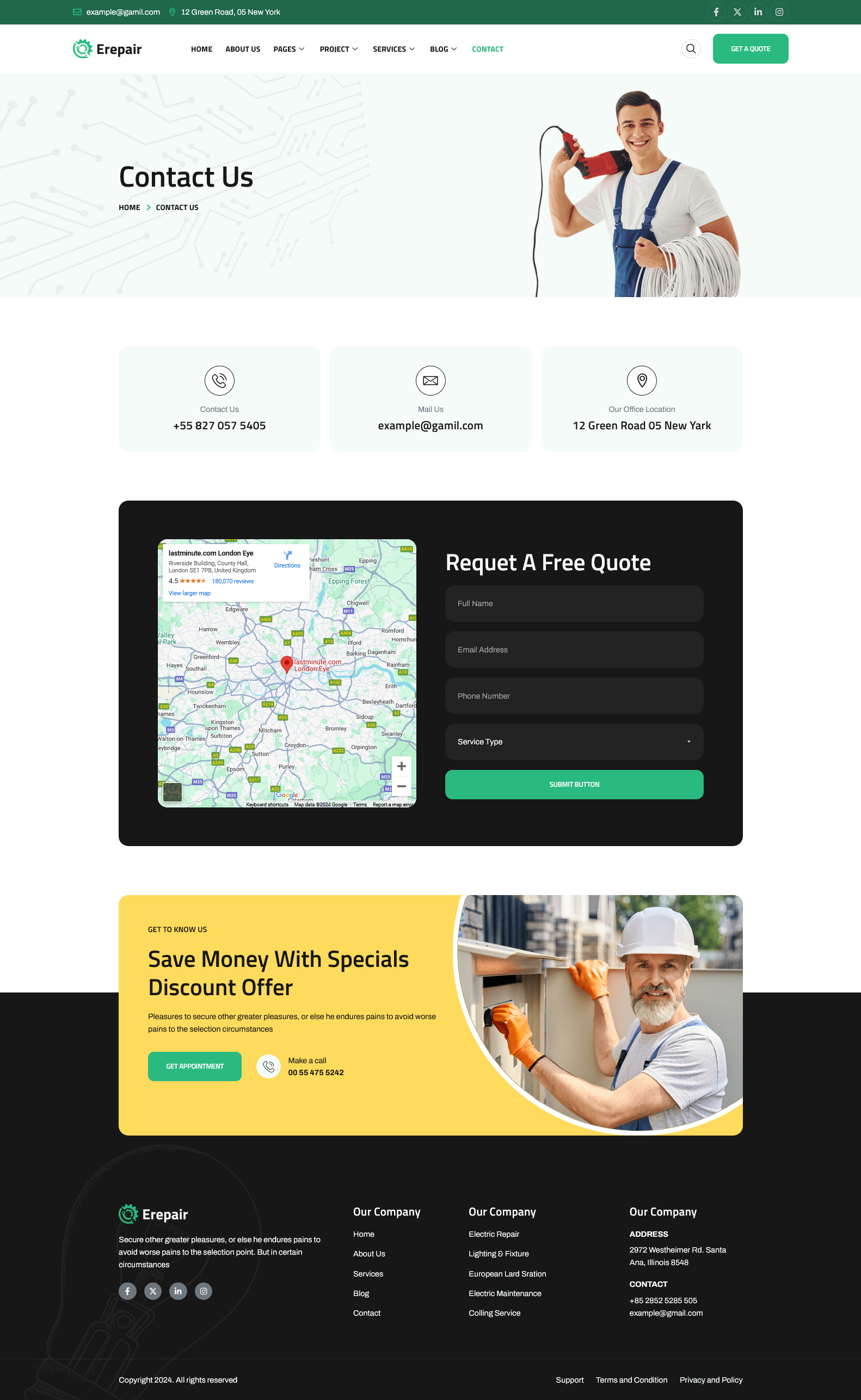 Erepair - Electrical Service Elementor Template Kit by weblayout | ThemeForest