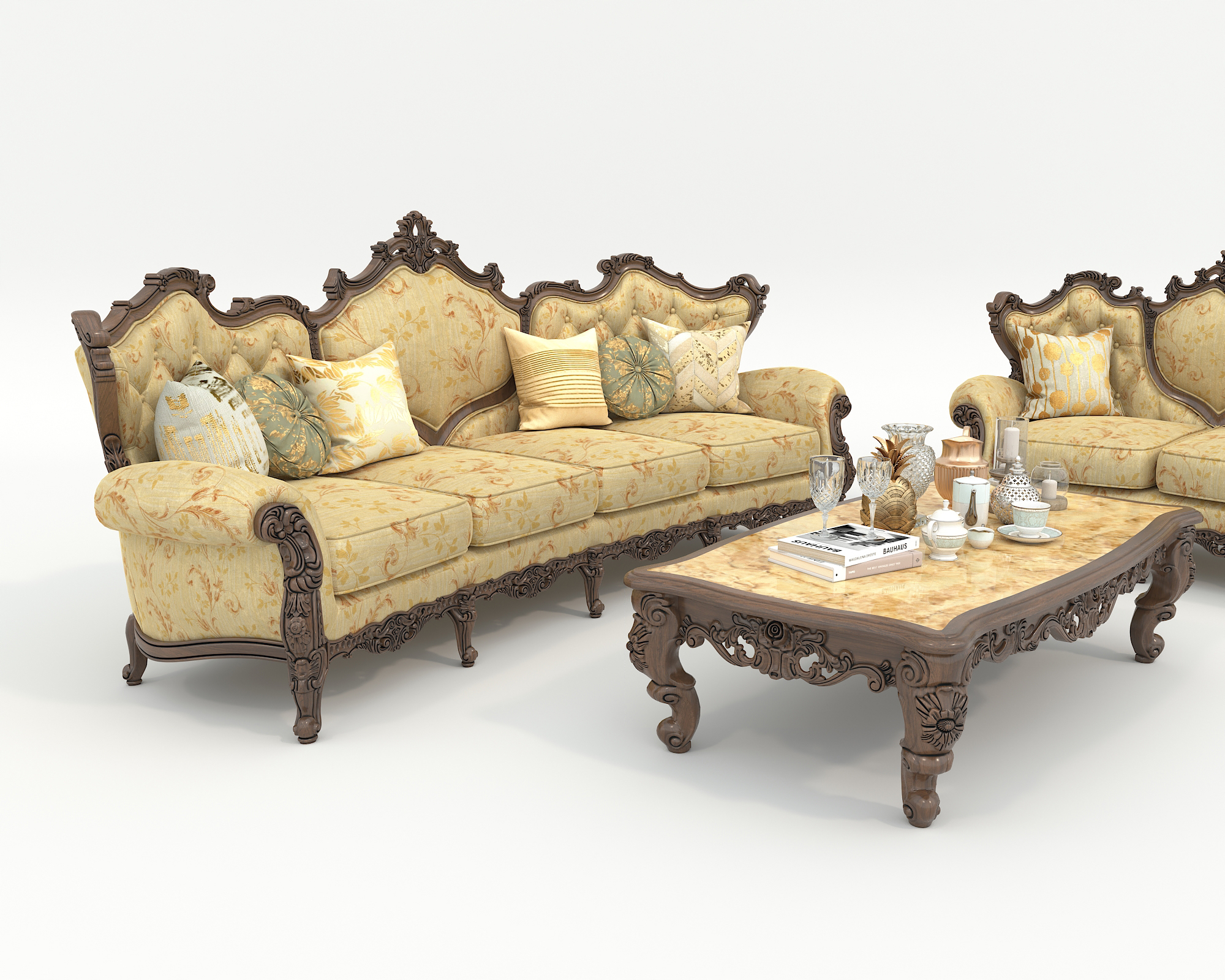 Classic European Style Sofa and Armchair Set 6 by nhattuankts | 3DOcean