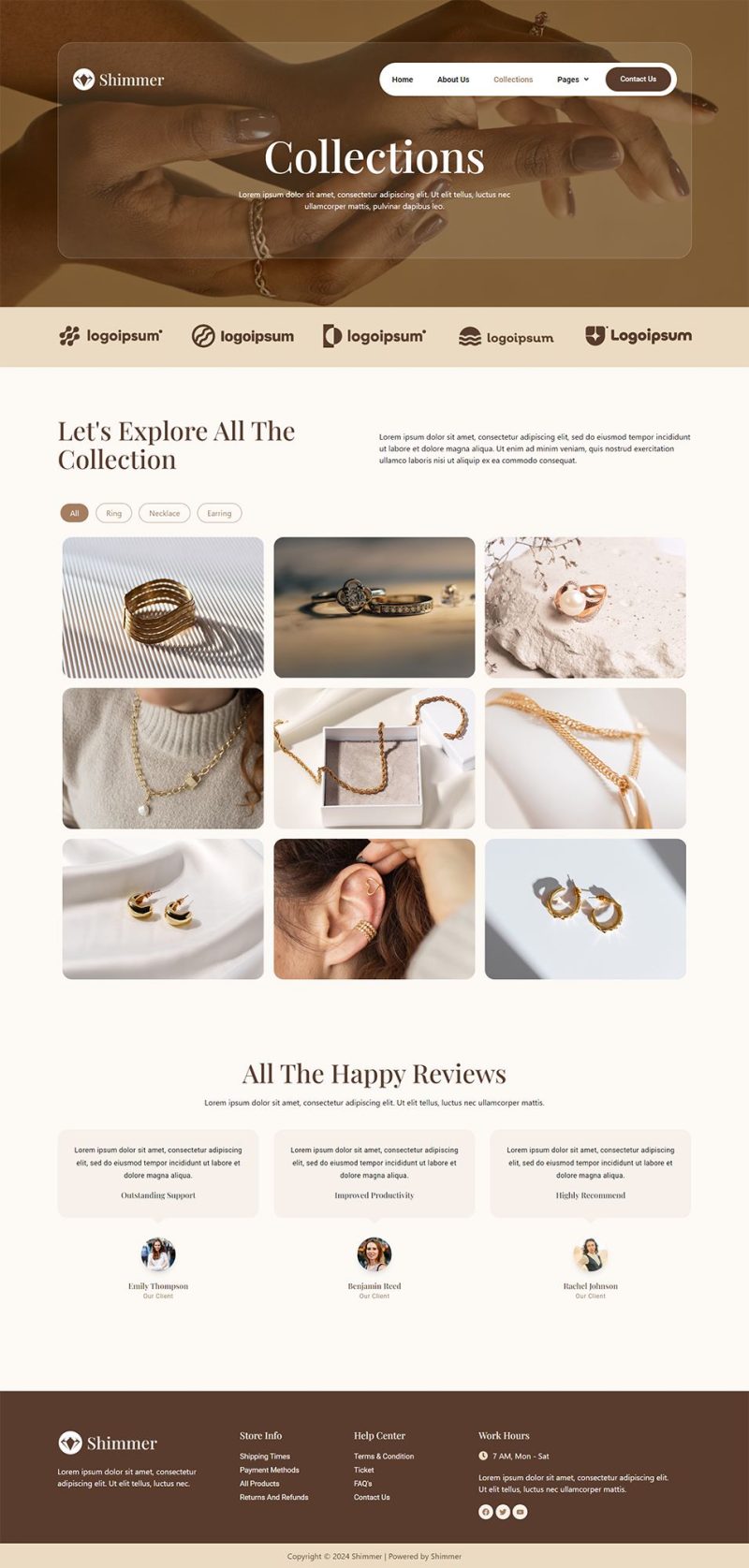 Shimmer - Modern Jewelry Store Elementor Template Kit by Kitpro ...