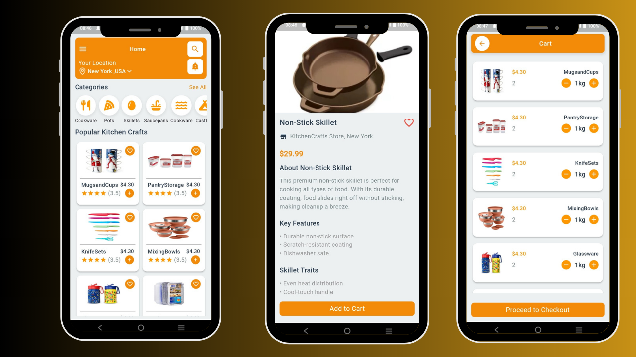 KitchenCraft Shop | KitchenCraft eCommerce Flutter App Template | Flutter eCommerce UI Kit by ...
