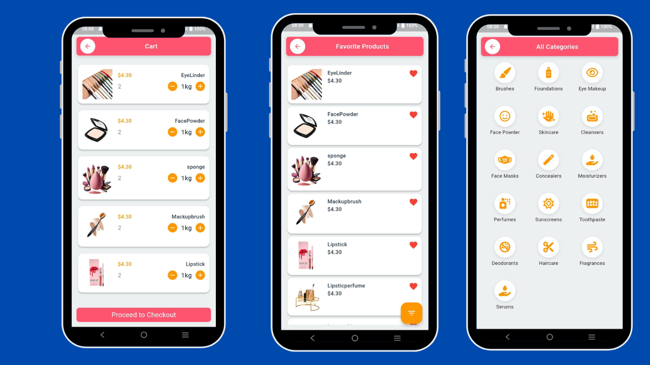 Cosmetics Shop | Beauty Product Ordering Flutter iOS/Android App Template | Flutter eCommerce UI ...