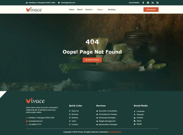 Vivace - Ayurveda Treatment Elementor Template Kit by creedcreatives