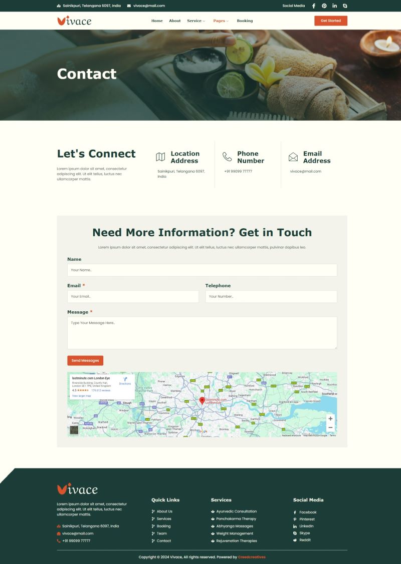 Vivace - Ayurveda Treatment Elementor Template Kit by creedcreatives