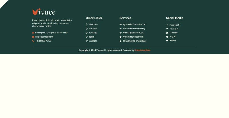 Vivace - Ayurveda Treatment Elementor Template Kit by creedcreatives