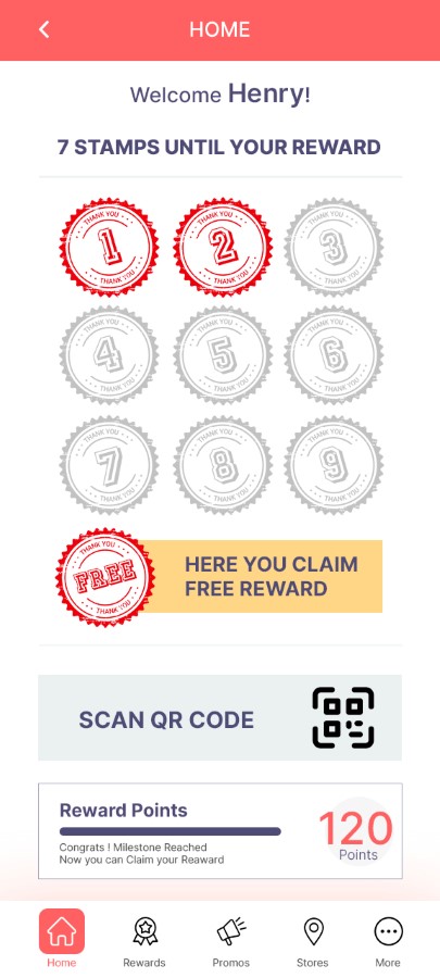 Customer Loyalty Reward Points Stamps Earning Membership Saving Free ...