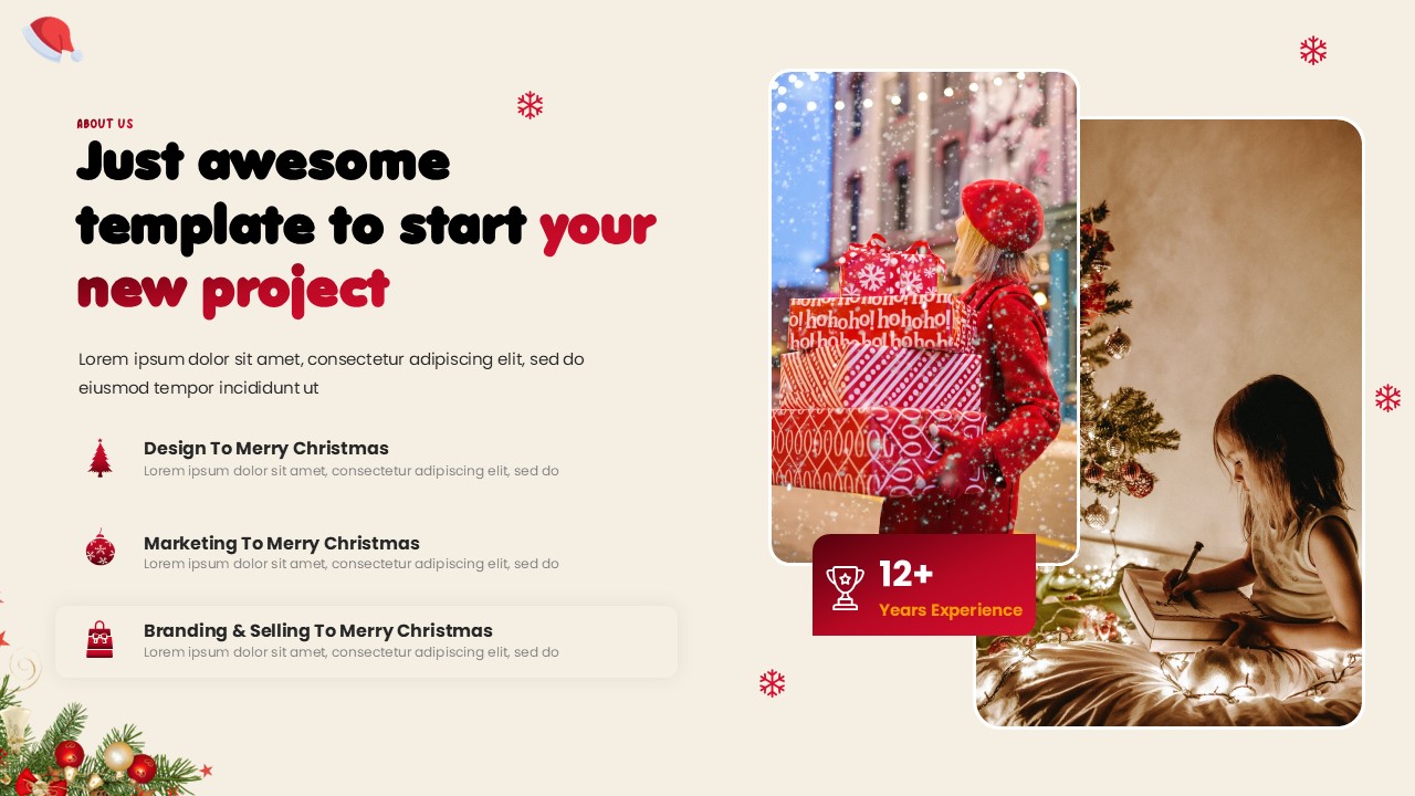 Merry Christmas Presentation Design, Presentation Templates | GraphicRiver