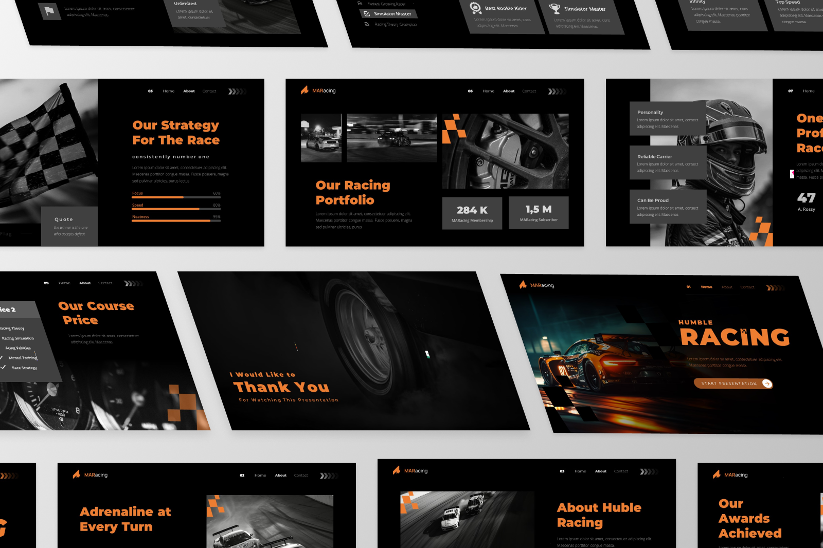 Humble - Racing Sports PowerPoint Template, Presentation Templates