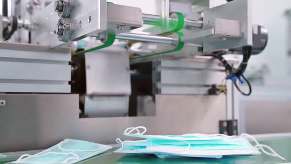 Face Mask Production Line in Modern Factory, Stock Footage | VideoHive