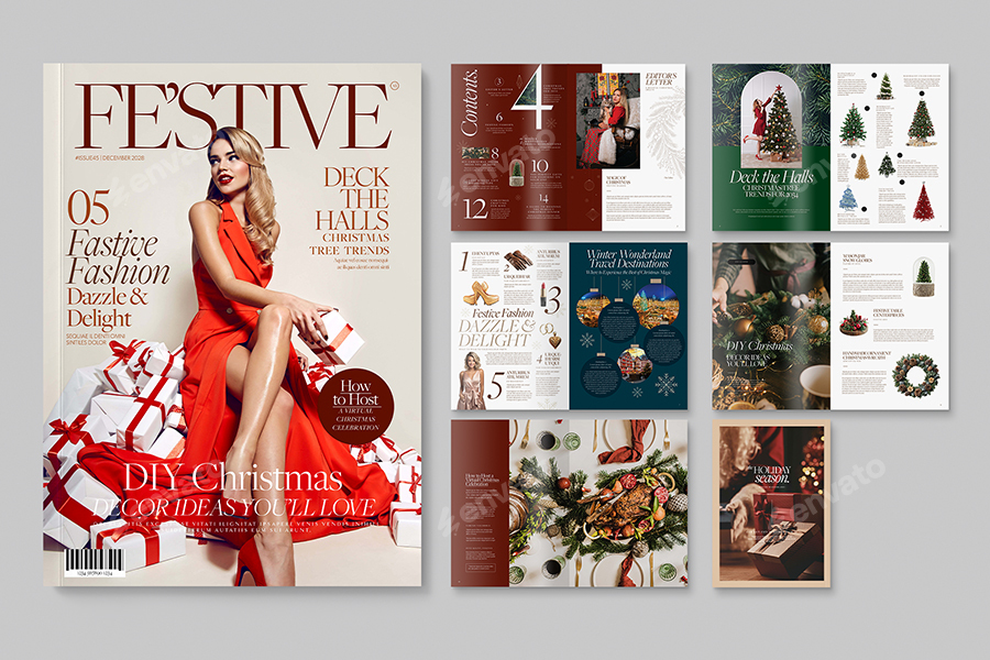 Christmas Magazine Template, Print Templates | GraphicRiver