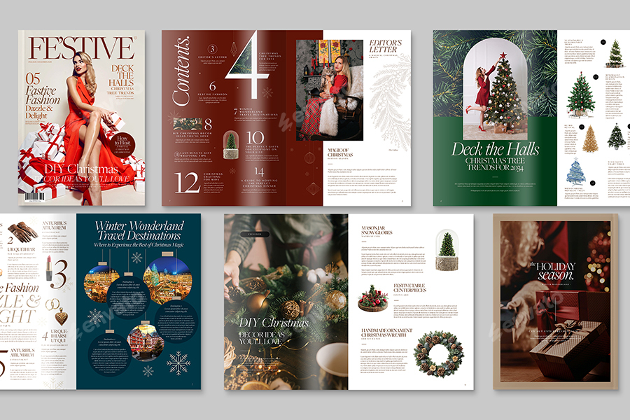 Christmas Magazine Template, Print Templates | GraphicRiver
