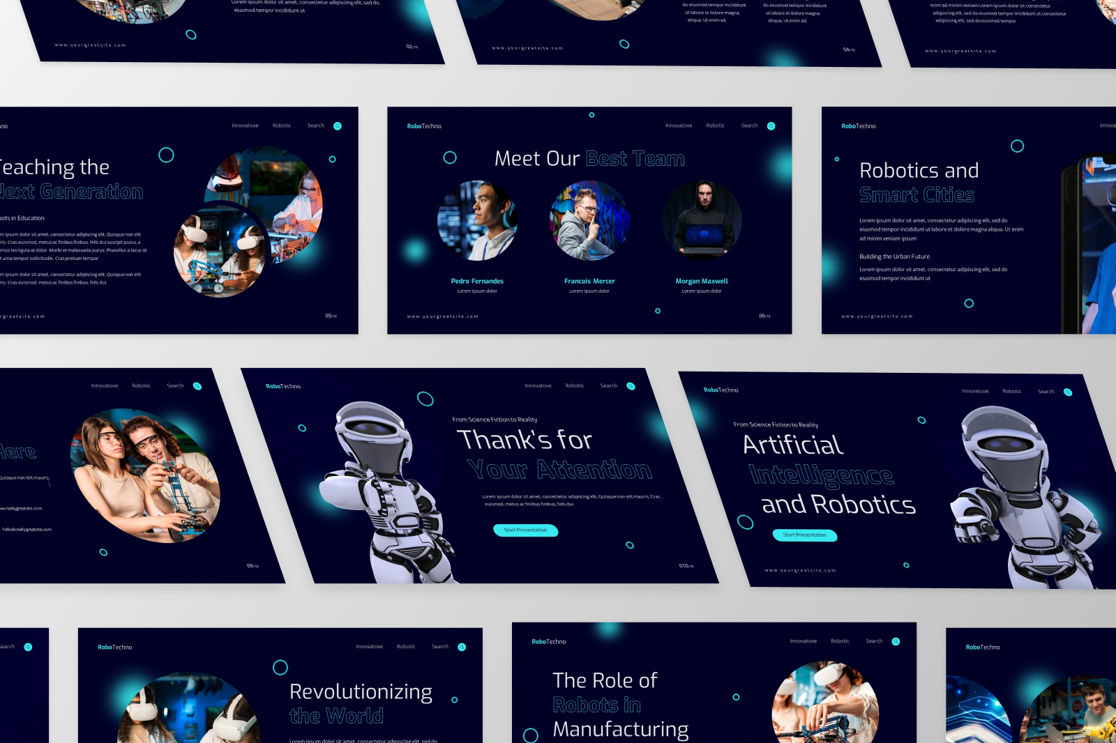 Artificial Intelligence Techno PowerPoint Template, Presentation Templates