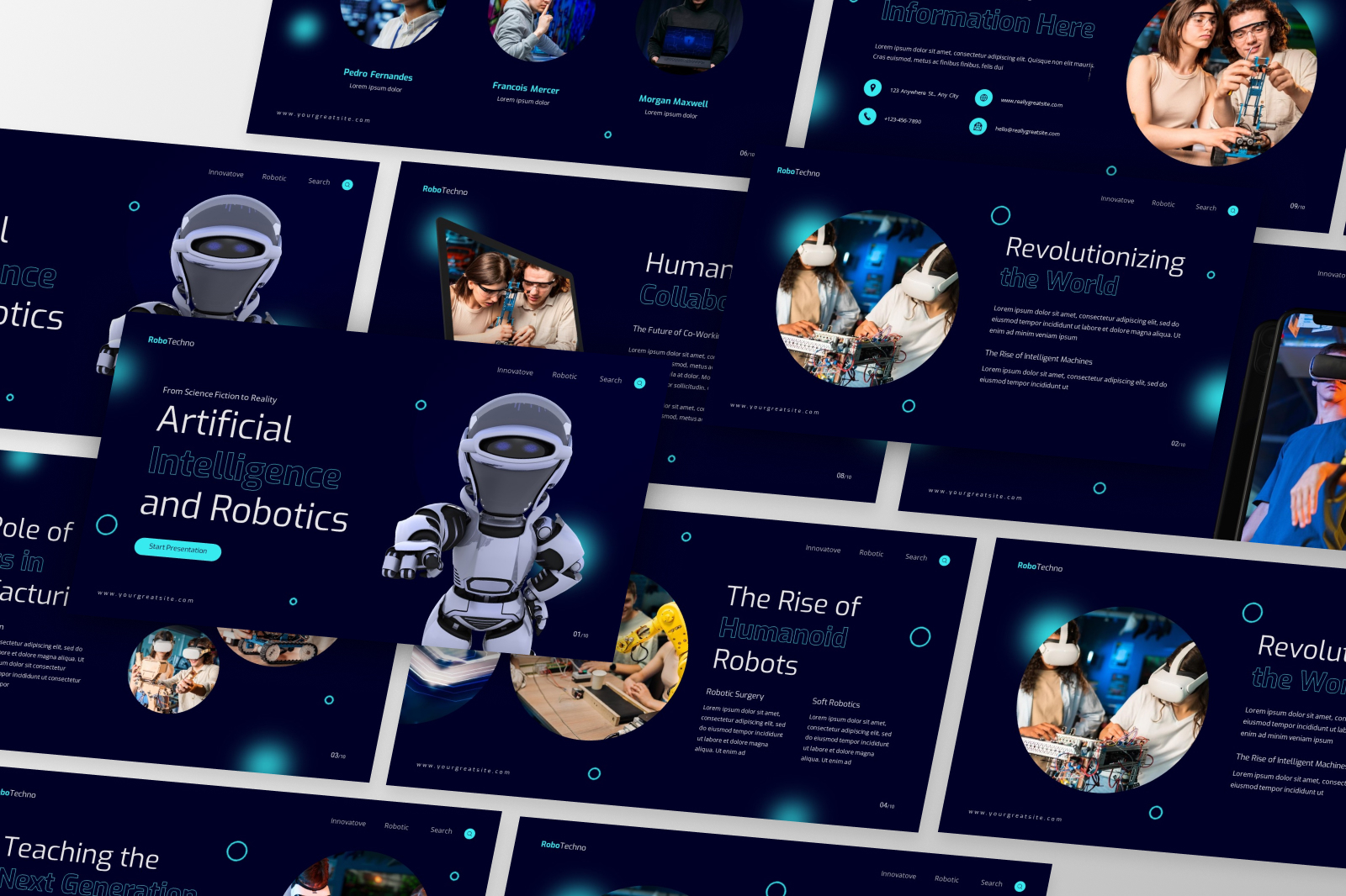 Artificial Intelligence Techno PowerPoint Template, Presentation Templates