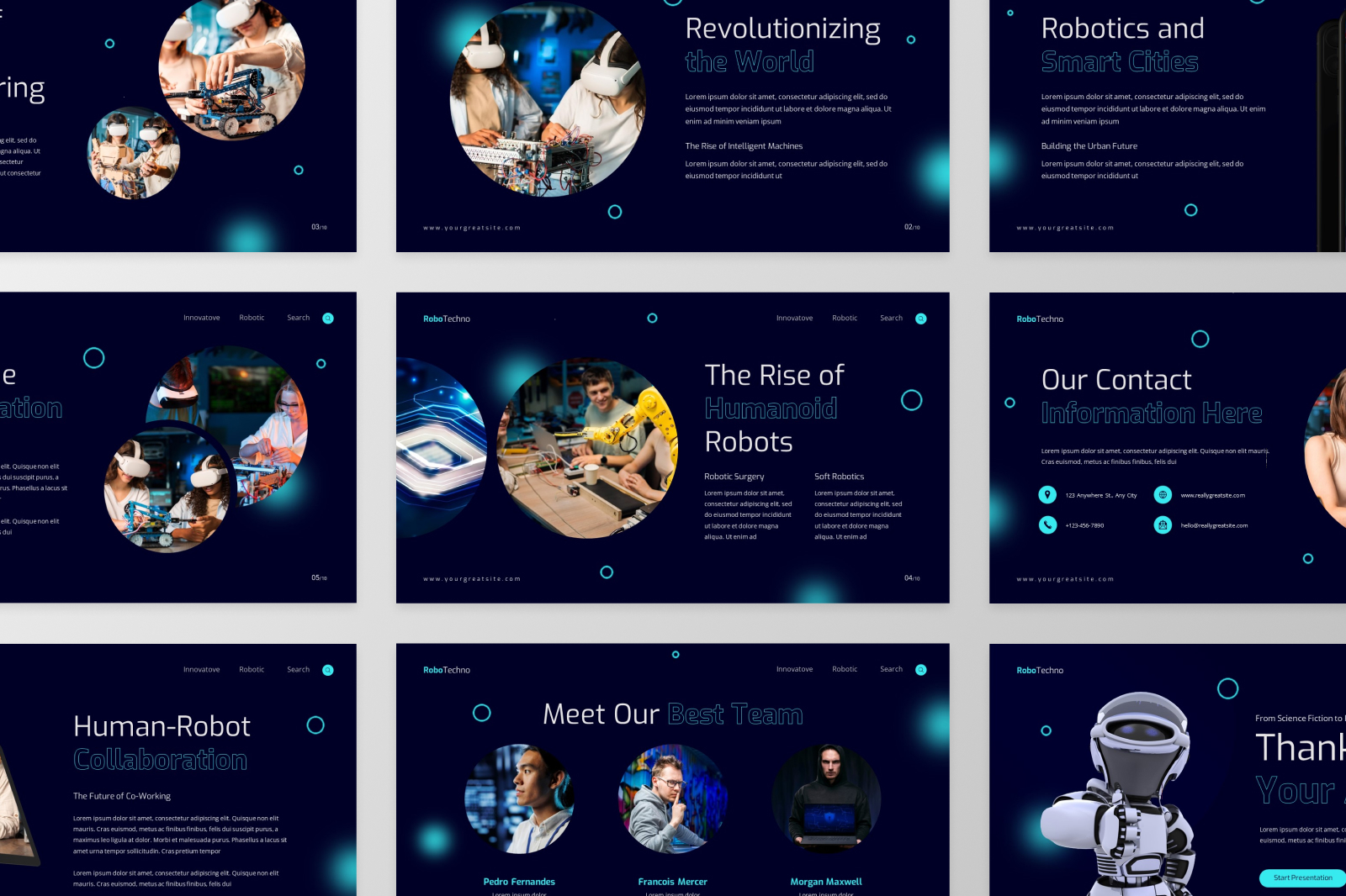 Artificial Intelligence Techno PowerPoint Template, Presentation Templates