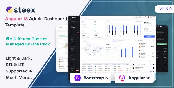 Steex - Angular 18 Admin & Dashboard Template by Themesbrand | ThemeForest