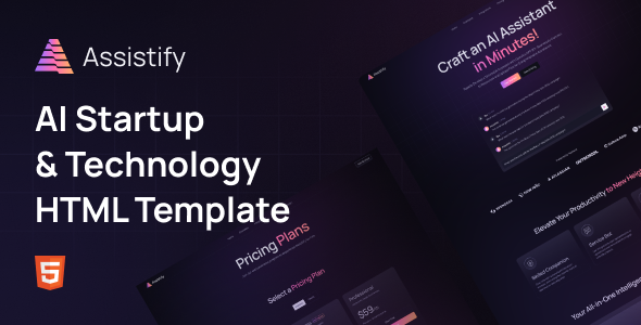 Assistify - AI Startup and Technology HTML Template by DiverseKit ...